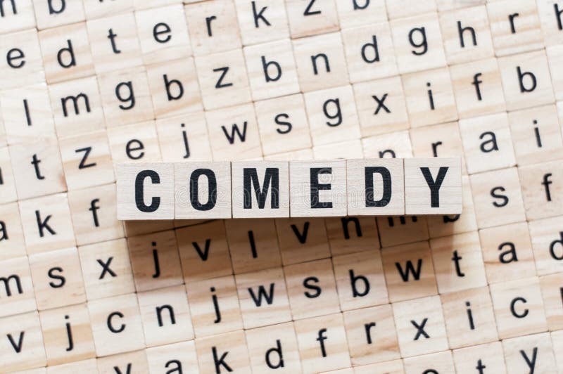 Word Comedy Made with Wooden Letters Stock Photo - Image of jumbled ...