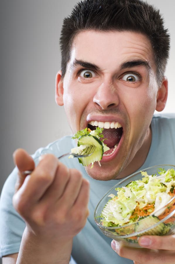 Comendo a salada foto de stock. Imagem de encantador, comer - 9448234