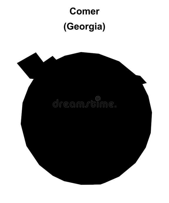 Comer outline map stock illustration. Illustration of vector - 387020871