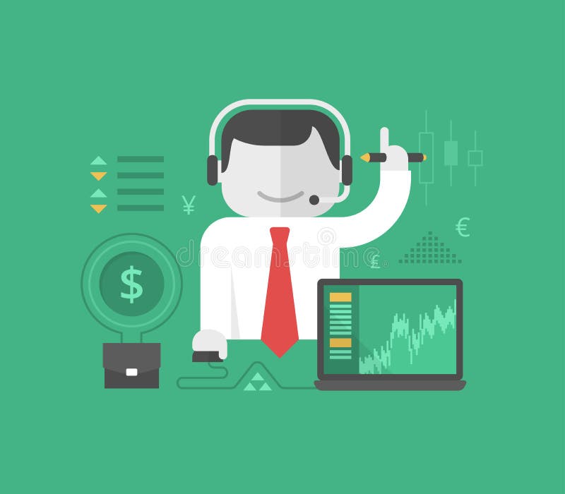 Comercio E Inversión En Línea Ilustración del Vector - Ilustración de ...