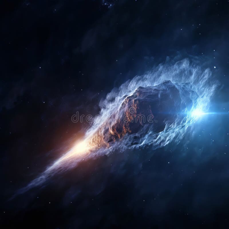 Comet a Celestial Object Composed of Ice Dust and Rock that Ori Stock ...