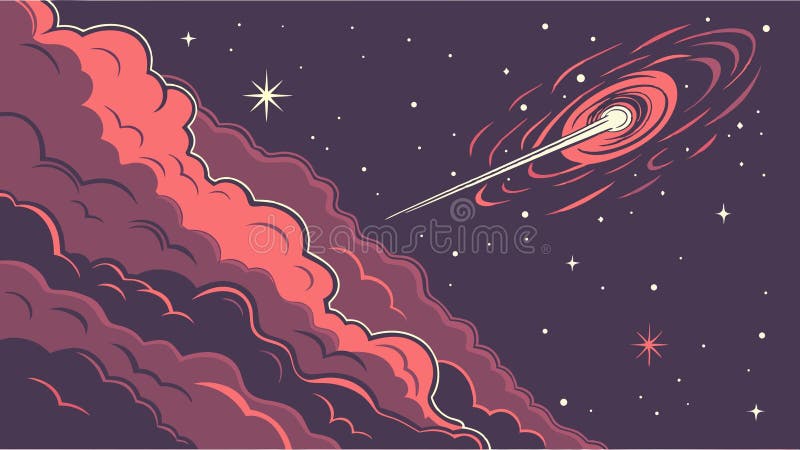 Comet and Constellation, Space Phenomena Vector Design Generative AI ...