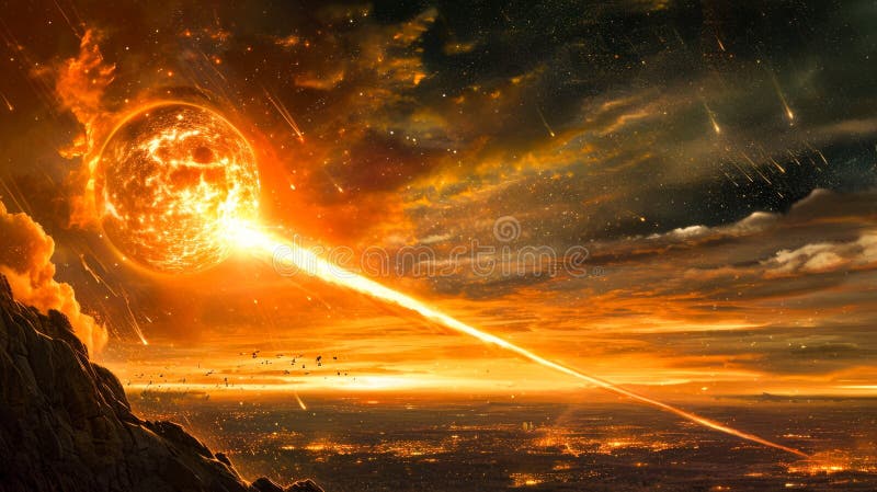 Apocalyptic Skyline stock photo. Image of artwork, extraterrestrial ...