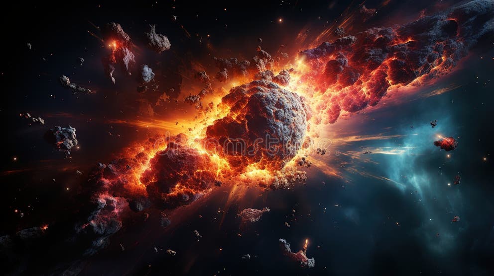 Comet Falling Toward Earth for Massive Destruction Stock Illustration ...