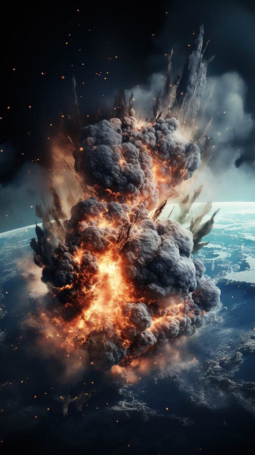 Comet Falling Toward Earth for Massive Destruction Stock Illustration ...