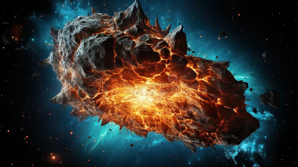 Comet Falling Toward Earth for Massive Destruction Stock Illustration ...