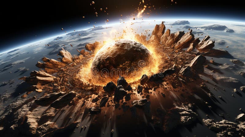 Comet Falling Toward Earth for Massive Destruction Stock Illustration ...
