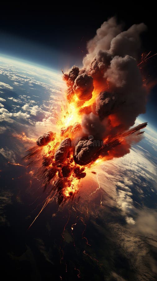 Comet Falling Toward Earth for Massive Destruction Stock Image - Image ...