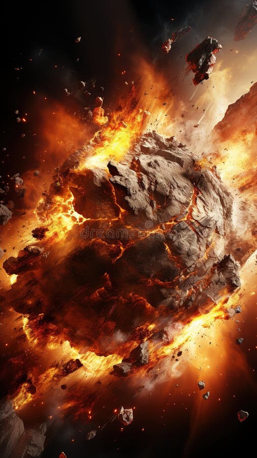 Comet Falling Toward Earth for Massive Destruction Stock Photo - Image ...