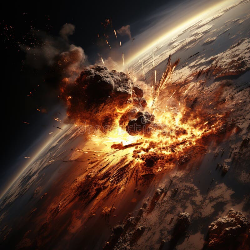 Comet Falling Toward Earth for Massive Destruction Stock Illustration ...