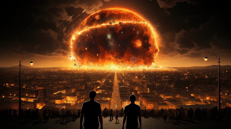 Comet Falling Toward Earth for Massive Destruction Stock Illustration ...