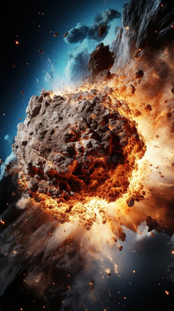 Comet Falling Toward Earth for Massive Destruction Stock Illustration ...