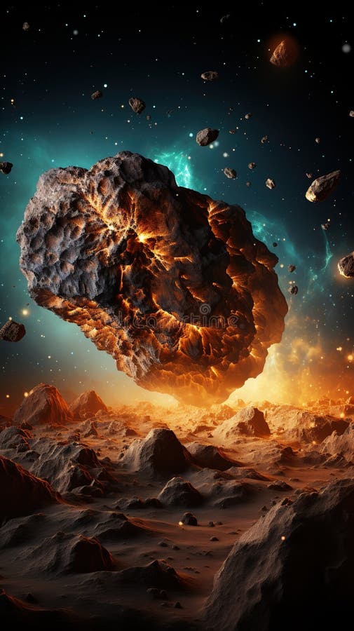 Comet Falling Toward Earth for Massive Destruction Stock Image - Image ...