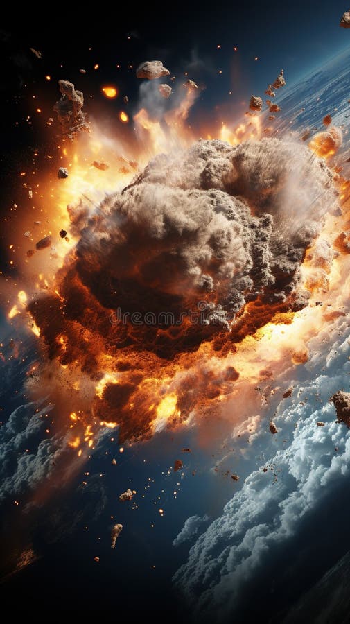 Comet Falling Toward Earth for Massive Destruction Stock Illustration ...