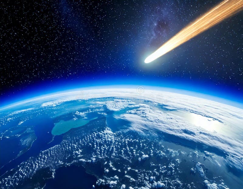 A Comet is Falling Towards the Earth Stock Image - Image of cosmos ...