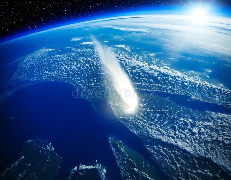 A Comet is Falling Towards the Earth Stock Image - Image of asteroid ...
