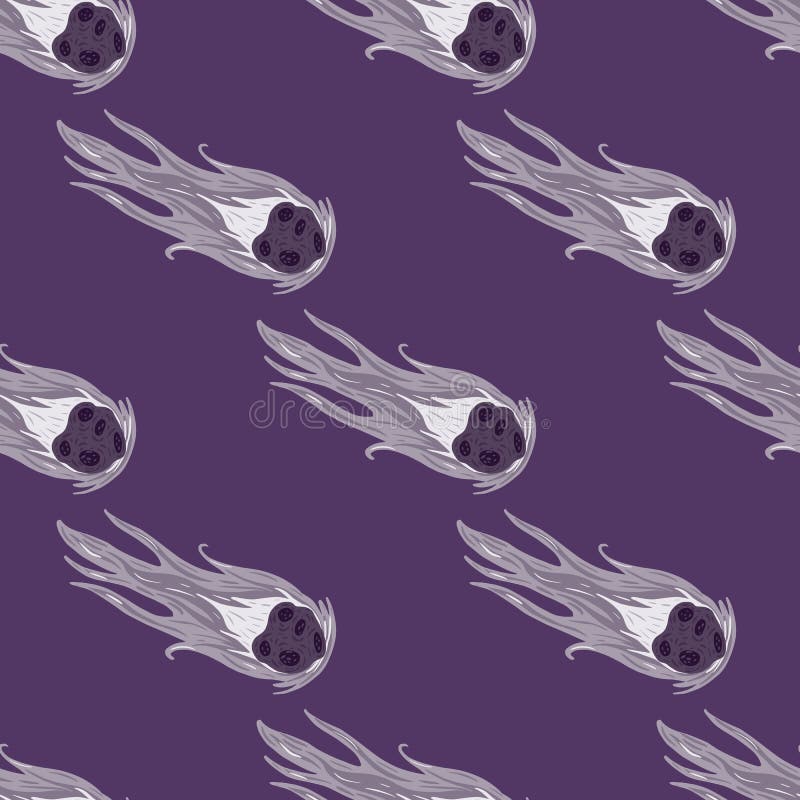 Comet Fly Seamless Pattern. Design Meteorite Rain Stock Vector ...