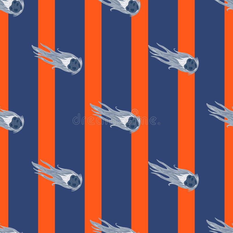Comet Fly Seamless Pattern. Design Meteorite Rain Stock Vector ...