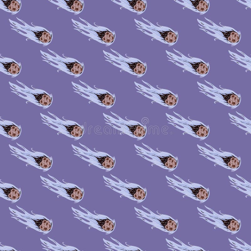 Comet Fly Seamless Pattern. Design Meteorite Rain Stock Vector ...