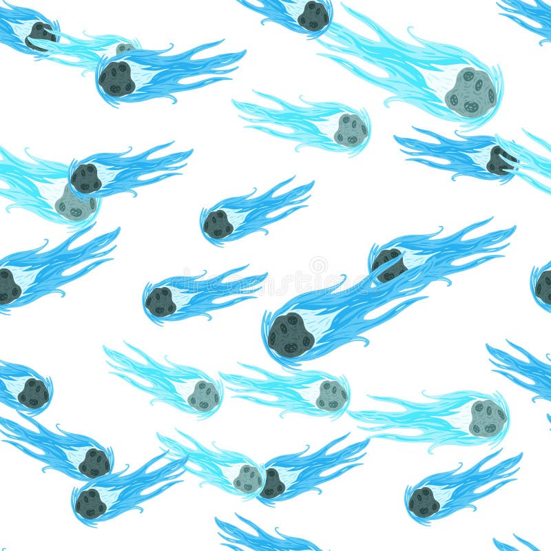 Comet Fly Seamless Pattern. Design Meteorite Rain Stock Vector ...