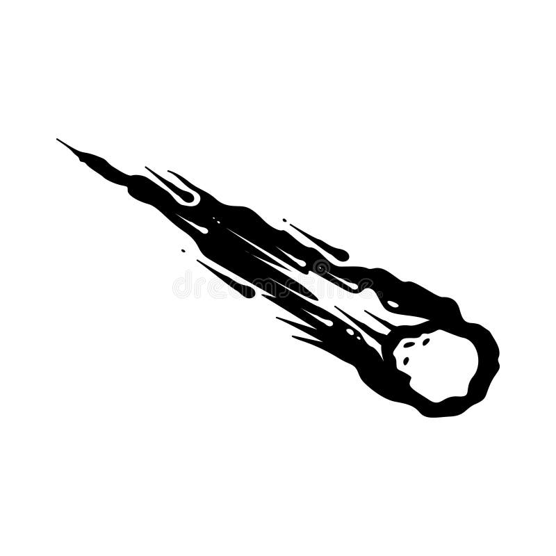 Comet Hand Drawn Composition Stock Vector - Illustration of artificial ...