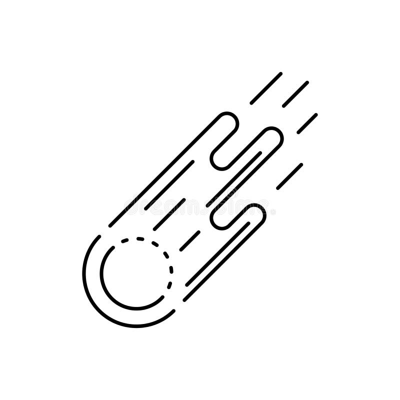 Comet Icon. Black Comet Icon Isolated. Linear Comet Icon Stock ...
