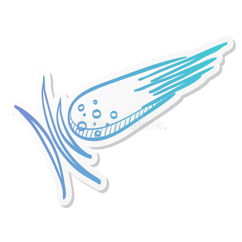 Sticker style icon - Comet stock vector. Illustration of fire - 194335664