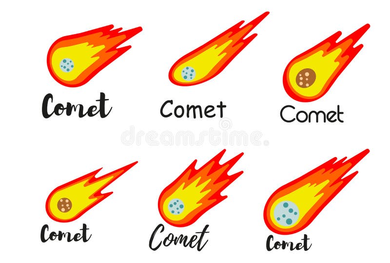 Comet icon vector stock photo. Image of meteorite, flame - 155367552