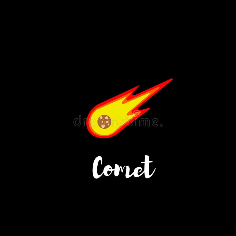Comet icon vector stock photo. Image of meteorite, flame - 155367552
