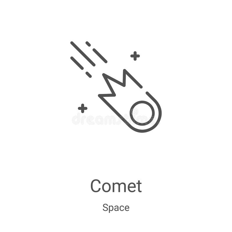 Comet Icon Vector from Space Collection. Thin Line Comet Outline Icon ...