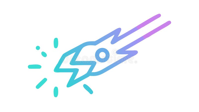 Comet Impact and Fast Meteor, Cosmic Speed Icon. Vector Design ...