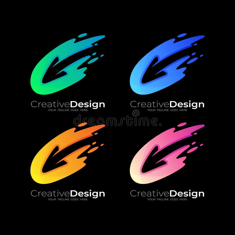 Comet Logo, Falling Meteor Logo and Arrow Icon Inside Stock Vector ...