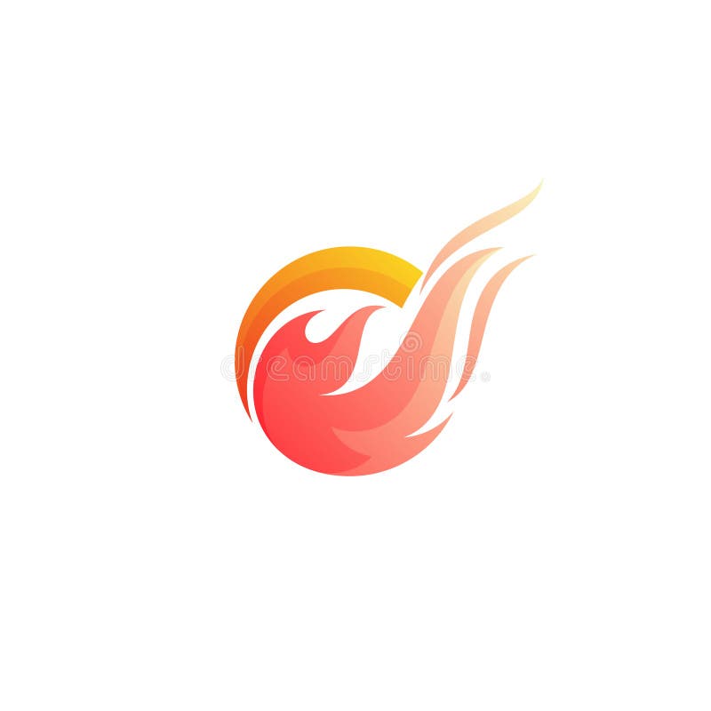 Comet Logo and Fire Design Vector, Meteor Icon with Simple Design Stock ...