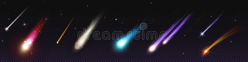 Comet and Meteoroid Fall Speed Trail Galaxy Vector Stock Vector ...