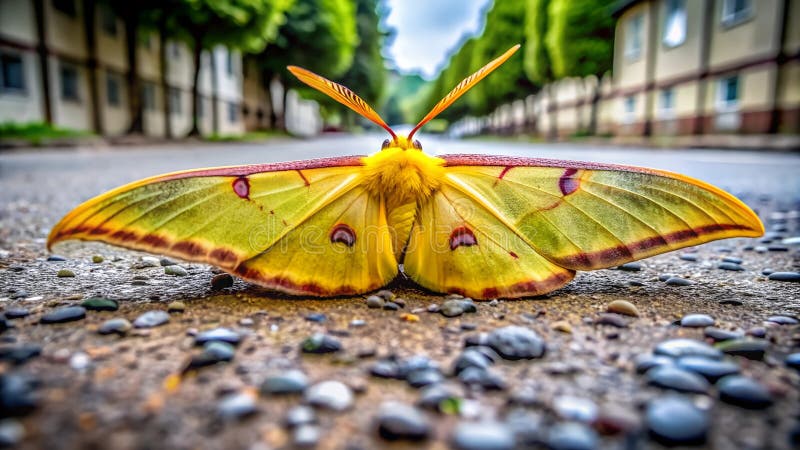 Comet Moth rests street stock illustration. Illustration of sign ...