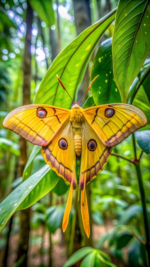 Comet Moth walks jungle stock illustration. Illustration of background ...