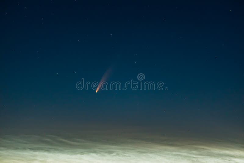 Comet Neowise in the Starry Night Sky Stock Photo - Image of cosmos ...