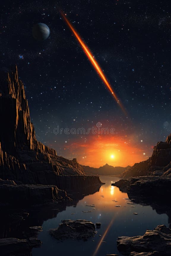Comet Passing through the Solar System Stock Illustration ...