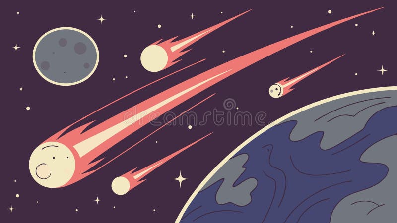 Comet and Planet in Space, Cosmic Event and Astronomical Phenomenon ...