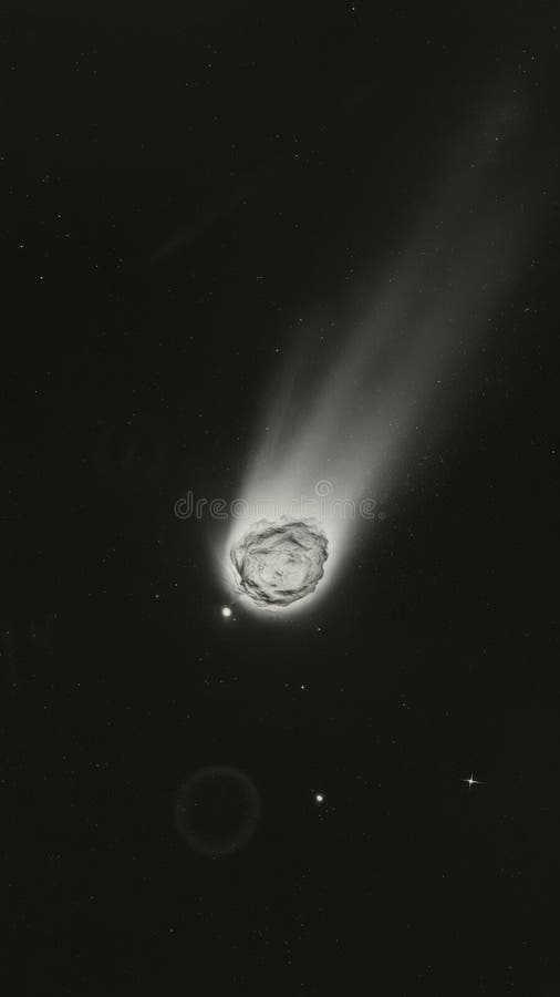 A Comet is Seen in the Sky with a Bright Light, AI Stock Image - Image ...