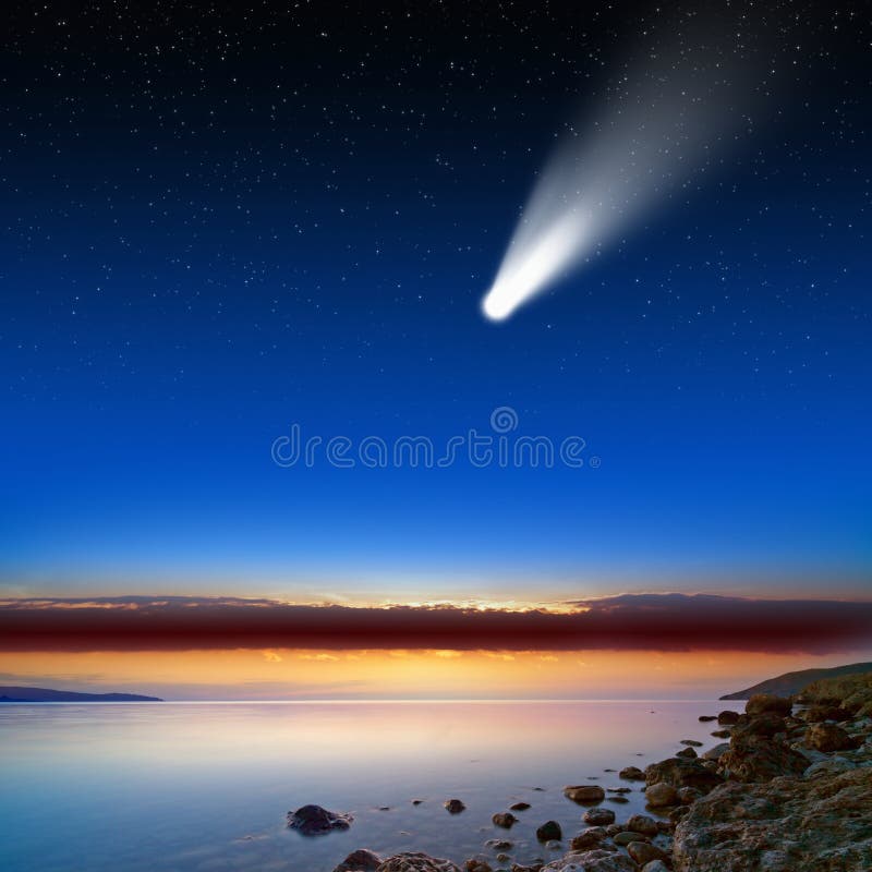 Comet in sky stock image. Image of evening, serenity - 33297755