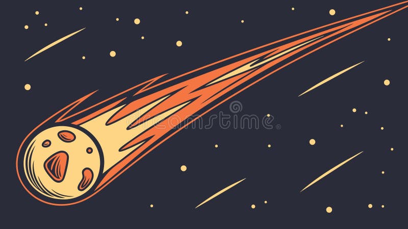 Comet Soaring through Space, Celestial Phenomenon and Journey, Vector ...