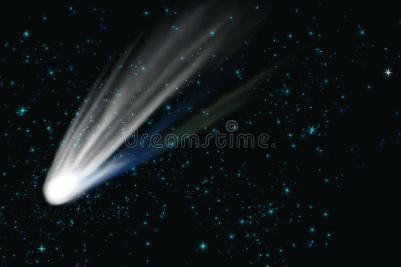 Comet on the space stock illustration. Illustration of galaxy - 32902185