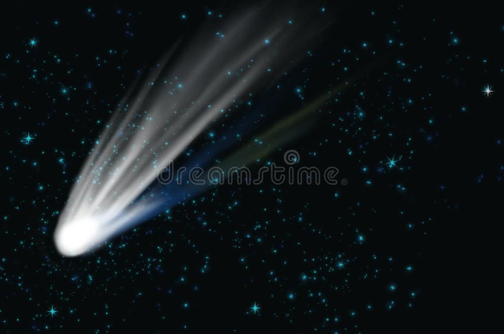 Comet on the space stock illustration. Illustration of galaxy - 32902185