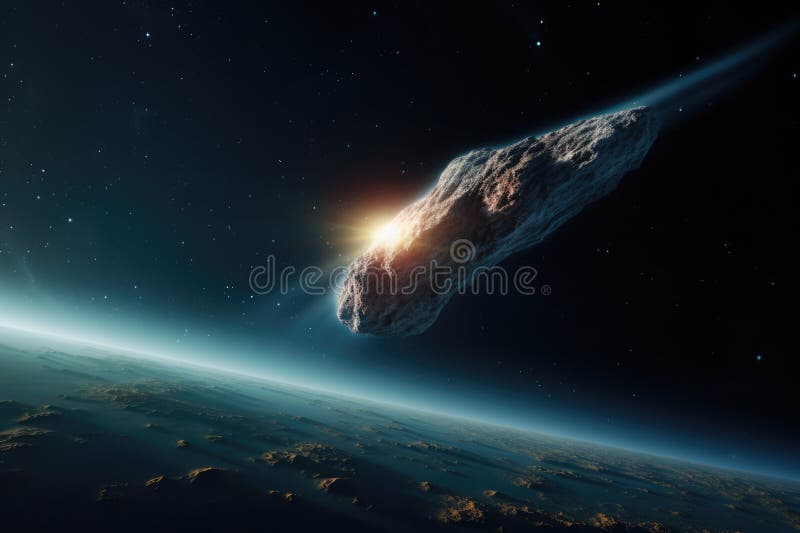 Comet in Space with Glowing Light and Stars, Created Using Generative ...