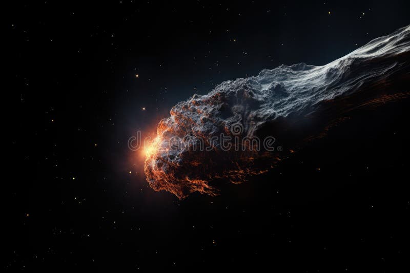 Comet in Space with Glowing Light and Stars, Created Using Generative ...