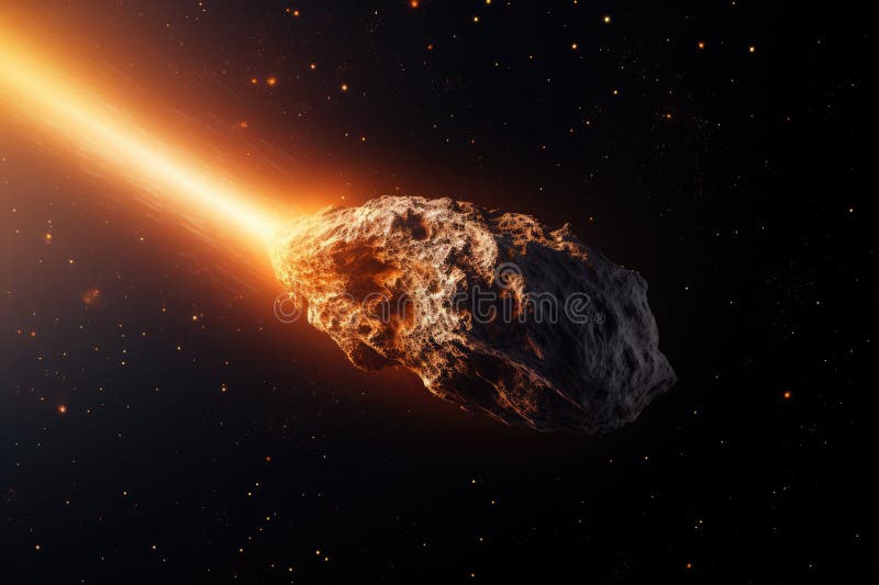 Comet in Space with Glowing Light and Stars, Created Using Generative ...