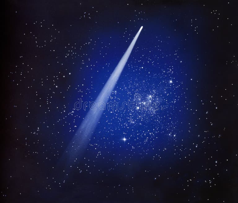 Comet among the Stars stock illustration. Illustration of tail - 17881324