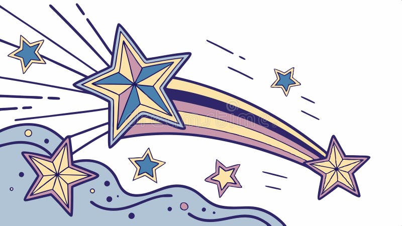 Comet with Stars Illustration, Celestial Space and Cosmic Event for ...