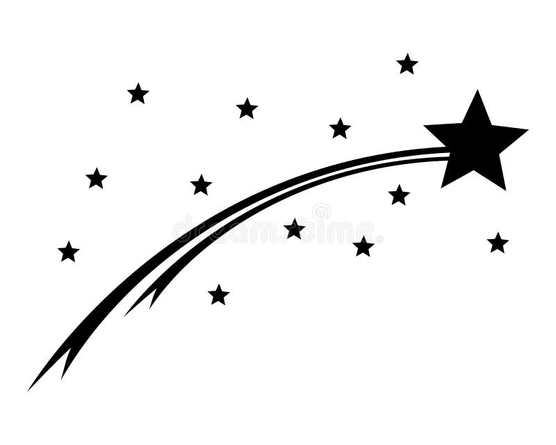 Comet and stars on white stock vector. Illustration of white - 85125075